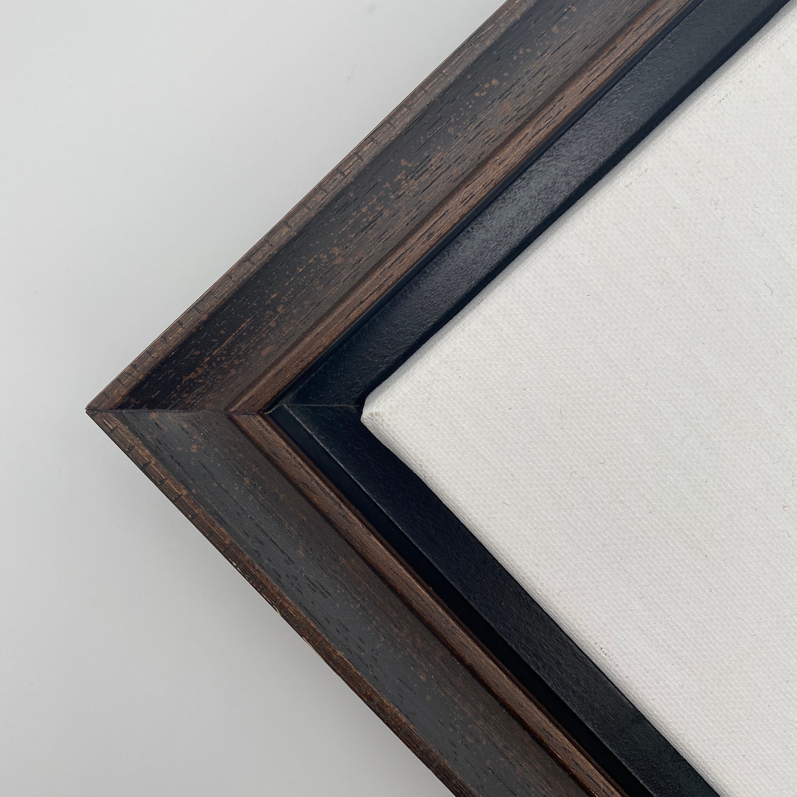 Rustic Wood Floater Frame for Canvas Painting Slightly | Etsy