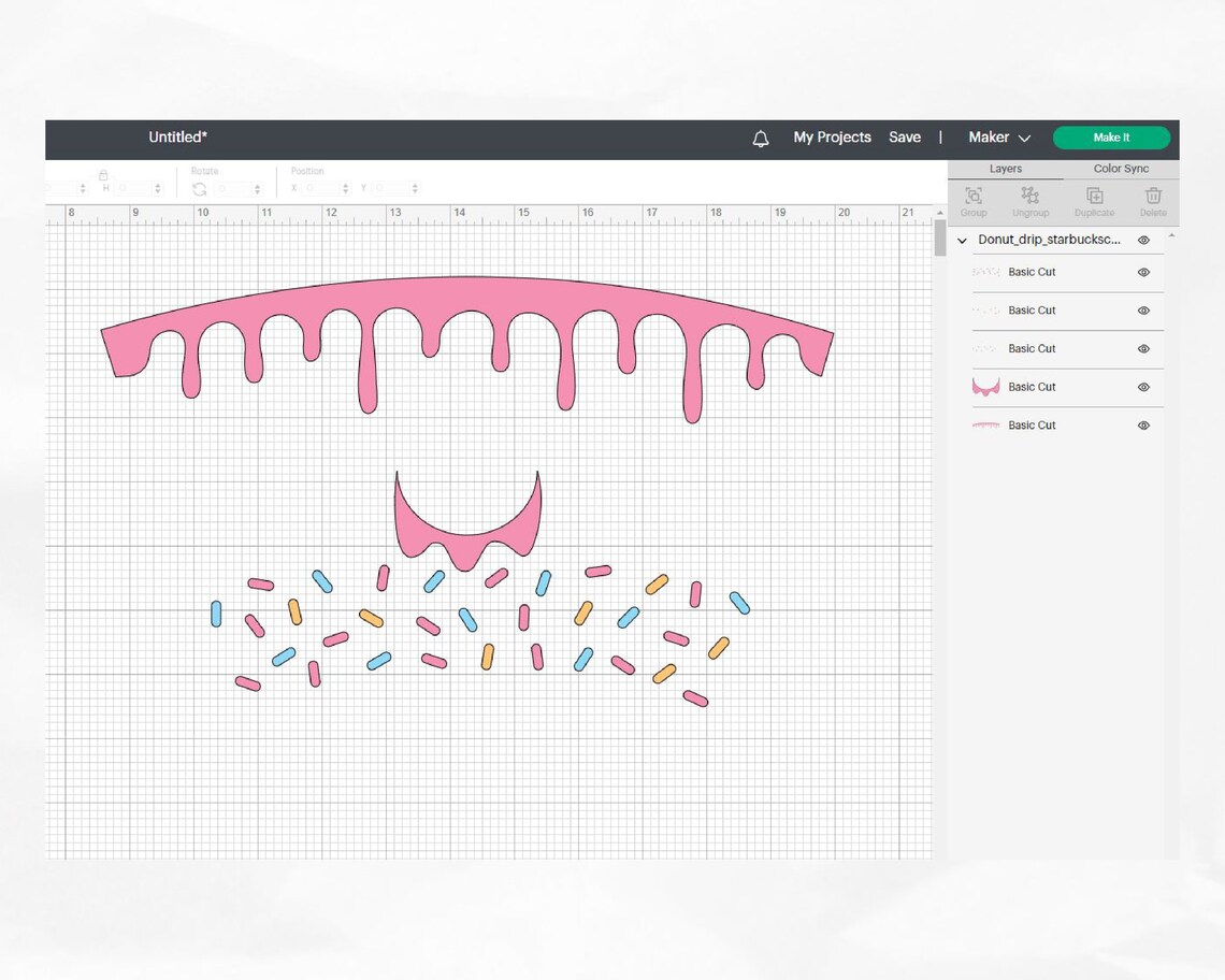 Donut Drip Full Wrap Cup SVG Venti Cold Cup 24 Oz Svg Png - Etsy