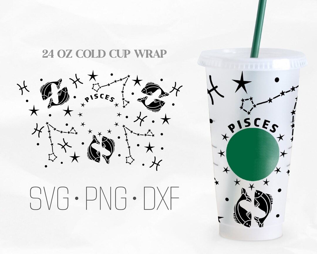 Pisces Full Wrap Cup, Zodiac Svg, Horoscope Wrap Svg, Zodiac Signs ...