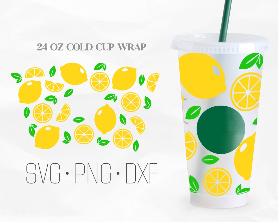 Lemon Full Wrap Svg, Summer Fruit Svg, Venti Cold Cup 24 Oz, Svg, Png ...