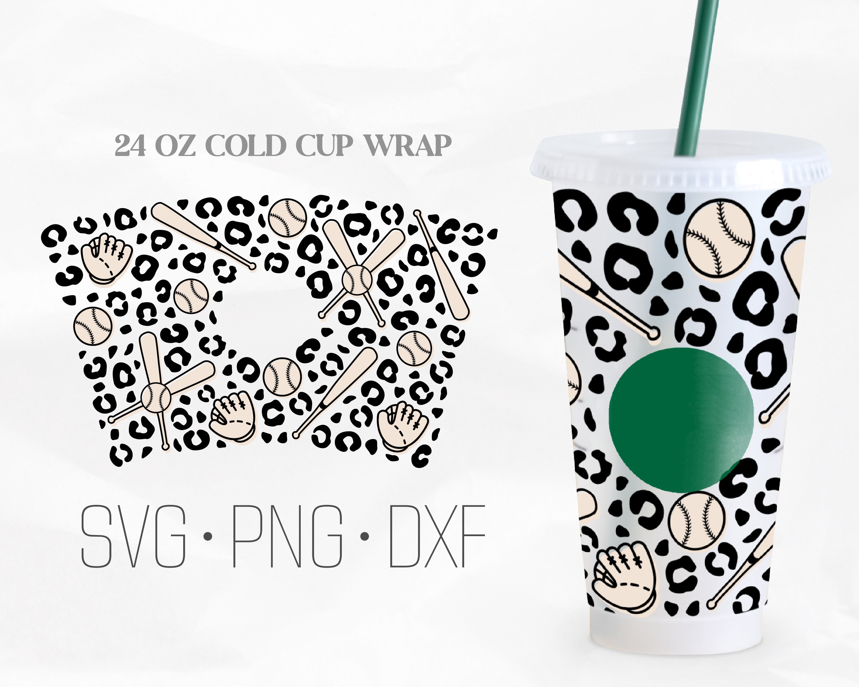 Baseball Leopard Print Full Wrap SVG, Sport Svg, Cheetah Print Venti ...