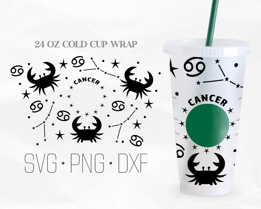 Cancer Full Wrap Cup, Zodiac Svg, Horoscope Wrap Svg, Zodiac Signs ...