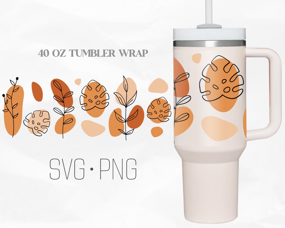 Boho Plant Tumbler Wrap Svg, Tropical Leaf, Flower 40 Oz Quencher ...