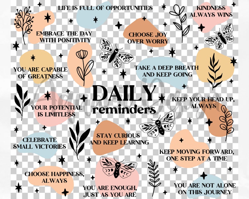 Daily Reminders Affirmations Can Wrap Png, Motivation Inspirational ...