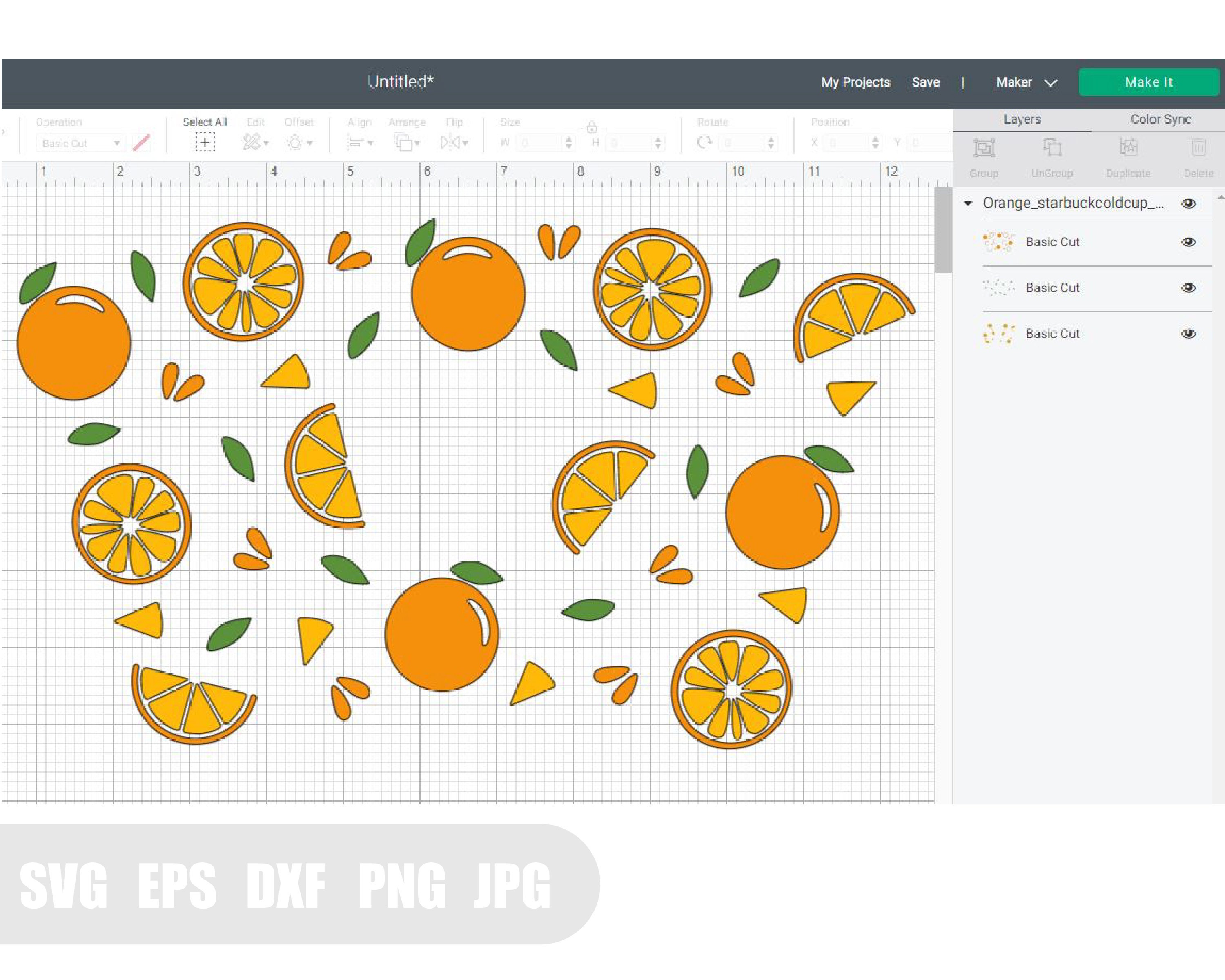Orange Full Wrap Svg Summer Orange Fruit SVG 24oz Venti Cold - Etsy
