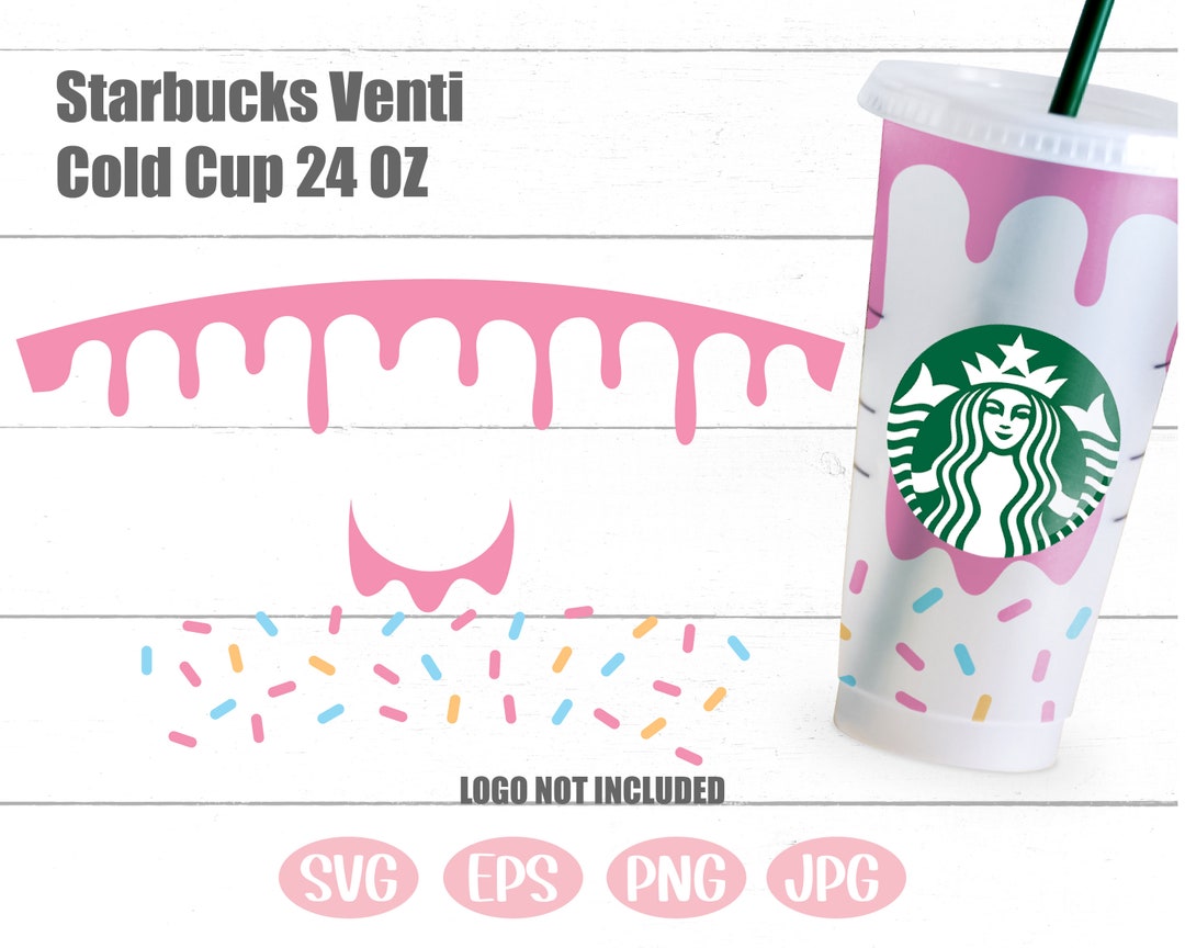 Donut Drip Full Wrap Cup SVG Venti Cold Cup 24 Oz Svg Png - Etsy