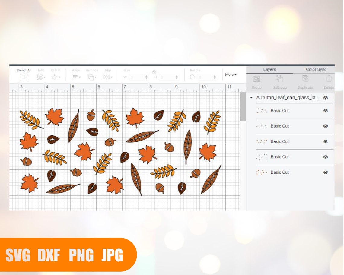 Autumn Leaves Can Glass Wrap SVG Can Glass Svg 16oz Libbey | Etsy