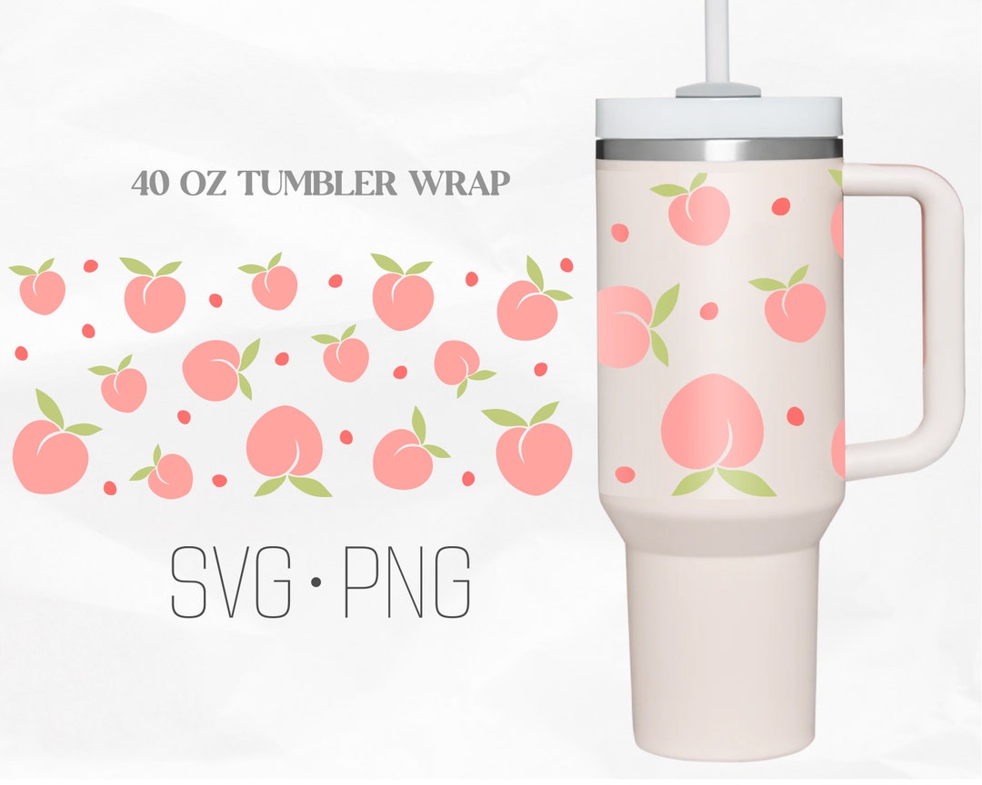 Peach Tumbler Wrap Svg, Fruit Svg 40 Oz Quencher Stanley Full Wrap, Svg ...