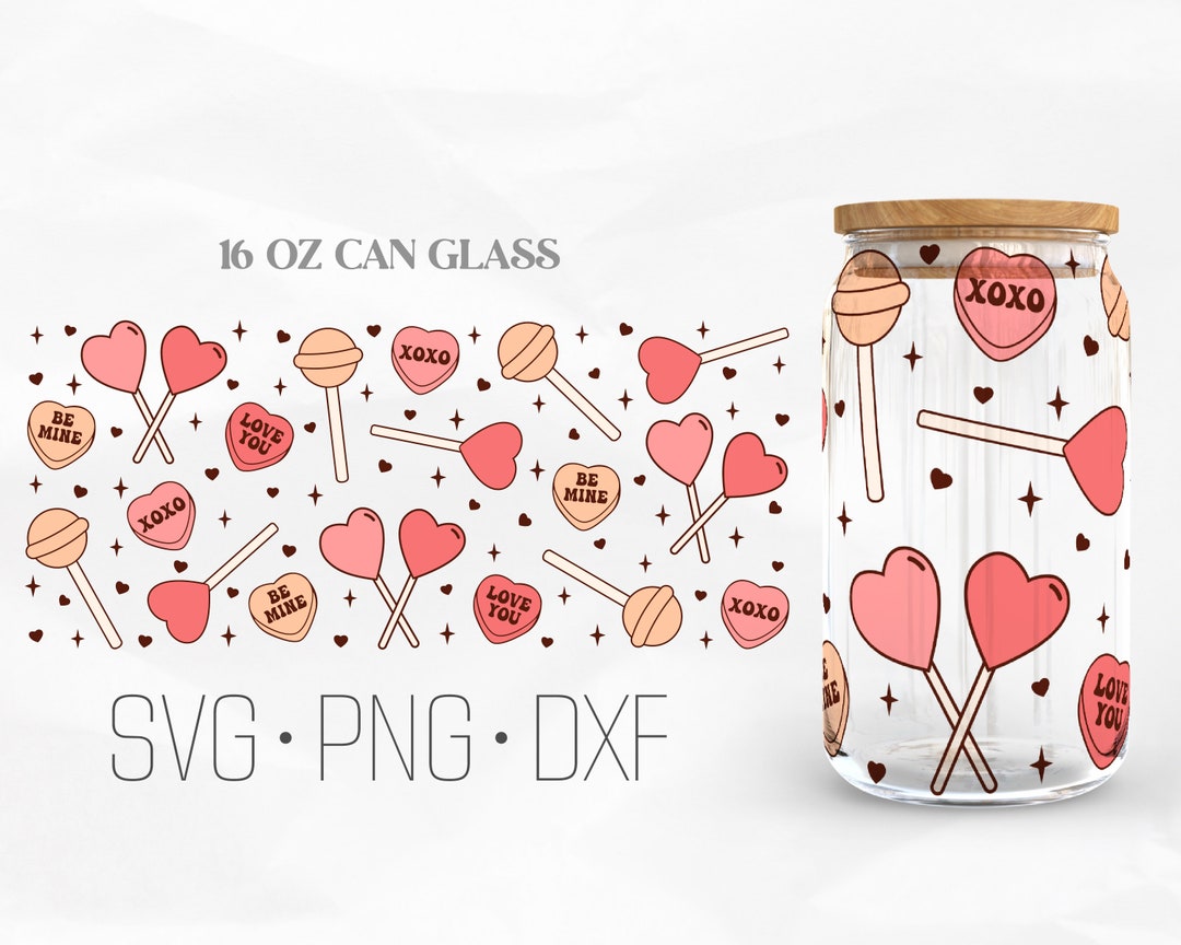 Heart Lollipop Can Glass Wrap Svg, Candy Heart Svg, Funny Valentines ...