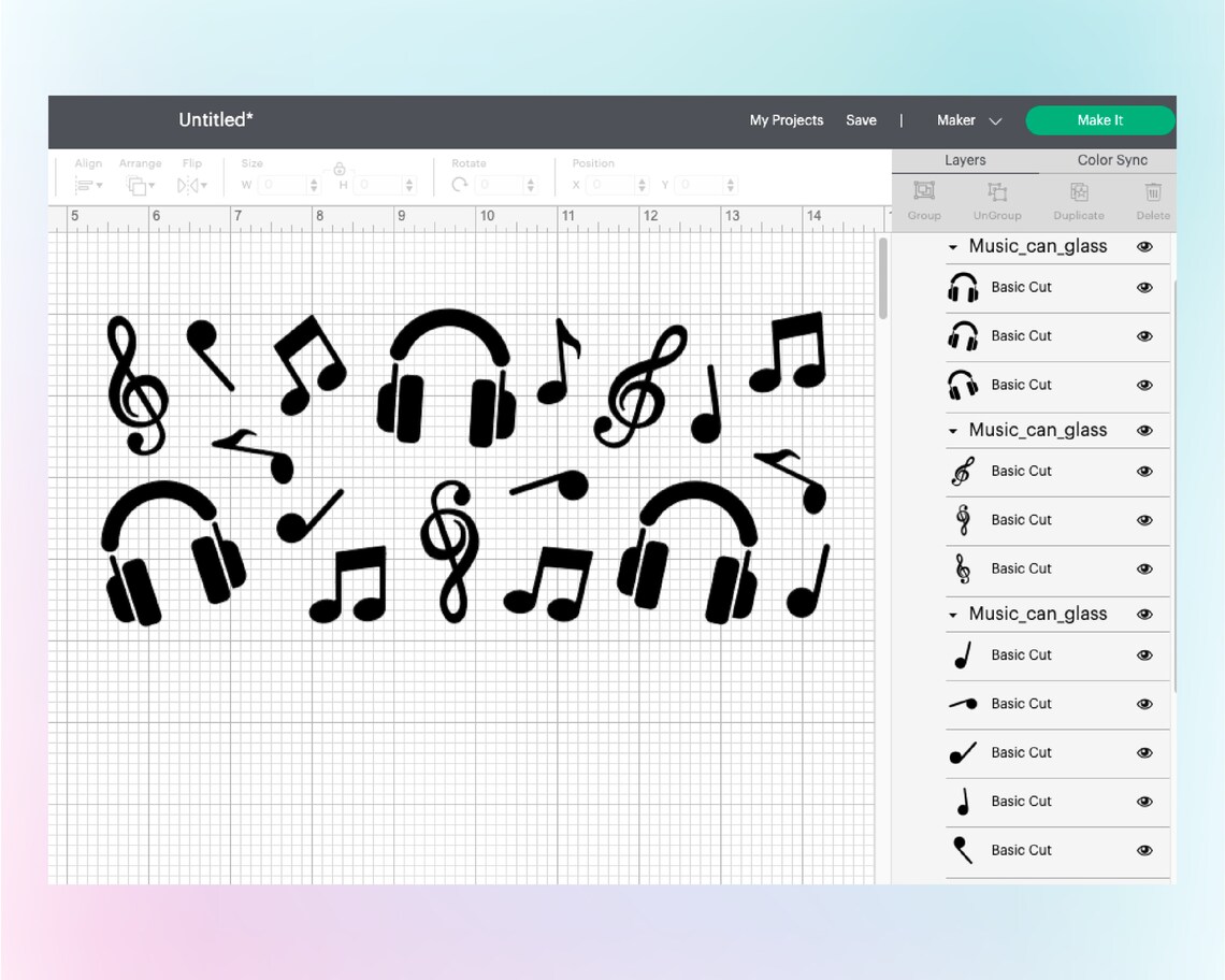 Music Note Can Glass Wrap SVG Melody Libbey Glass Svg 16oz - Etsy
