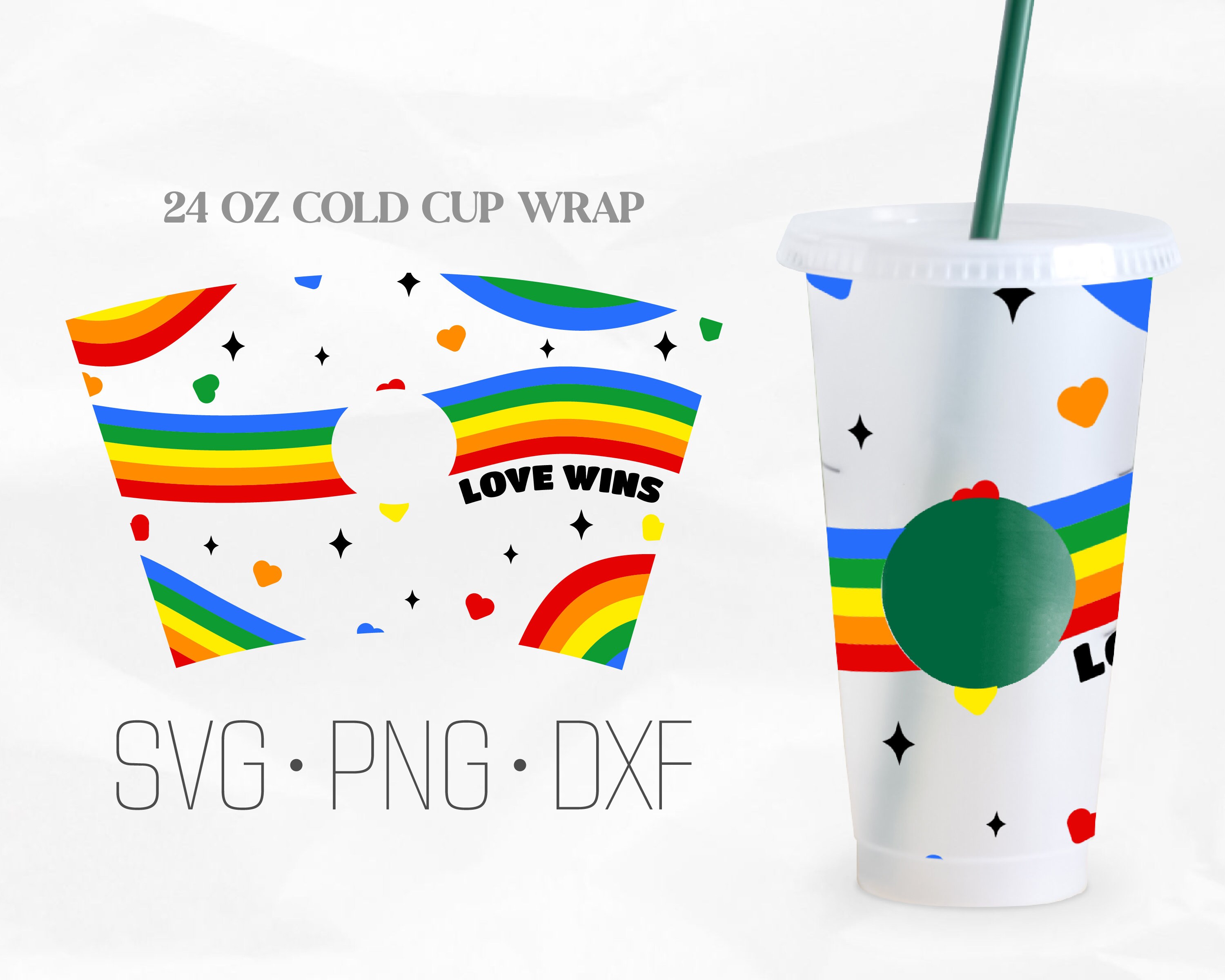 Pride Full Wrap Cup Svg Love Wins Svg LGBTQ Pride Cup - Etsy