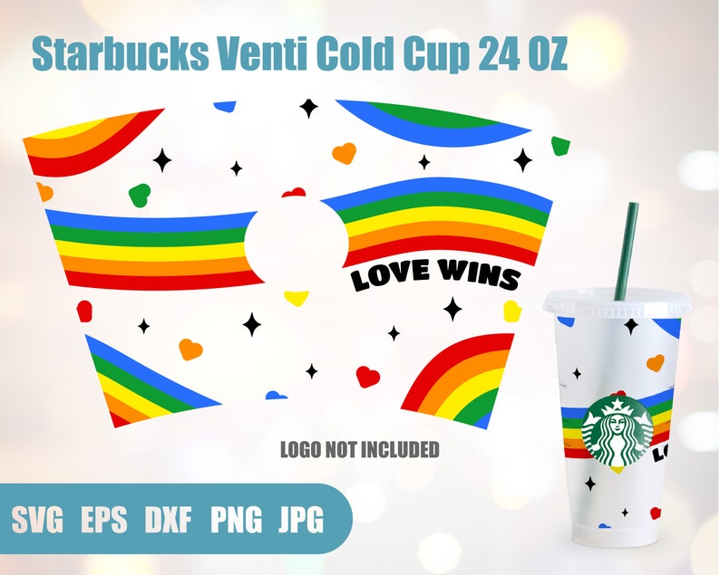 Pride Full Wrap Cup Svg Love Wins Svg LGBTQ Pride Cup - Etsy