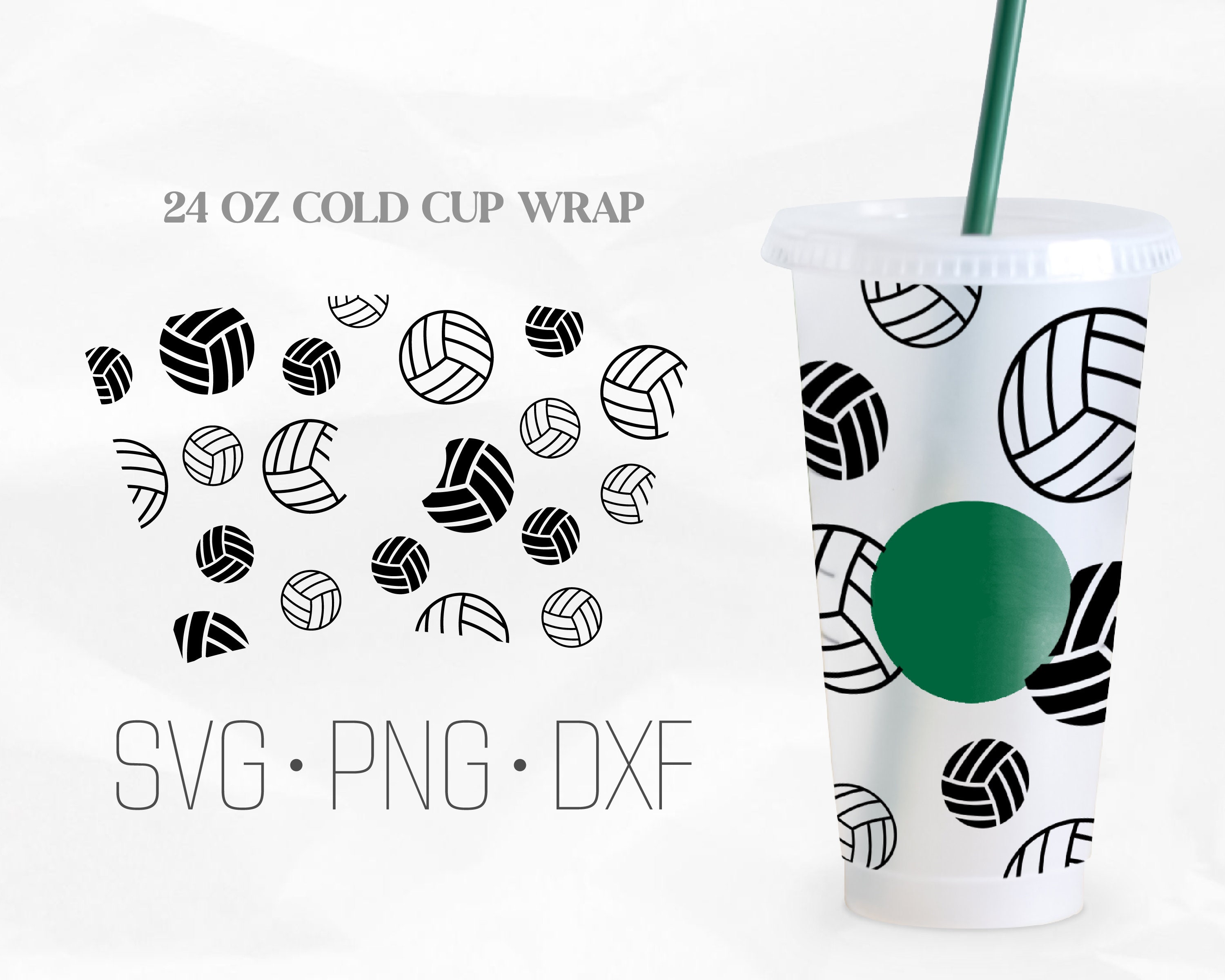 Volleyball Full Wrap Svg Volleyball Cup Venti Cold Cup 24 - Etsy