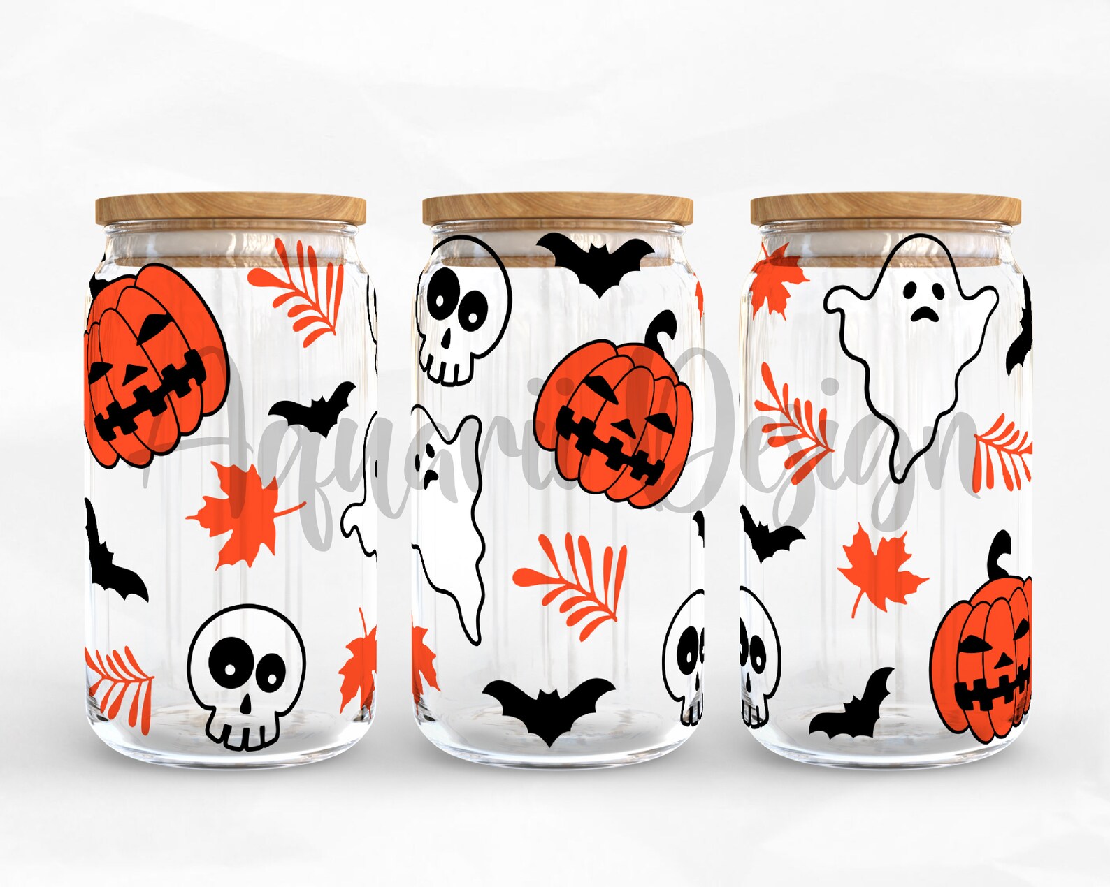 Fall Halloween Can Glass Wrap SVG Halloween Libbey Glass SVG - Etsy