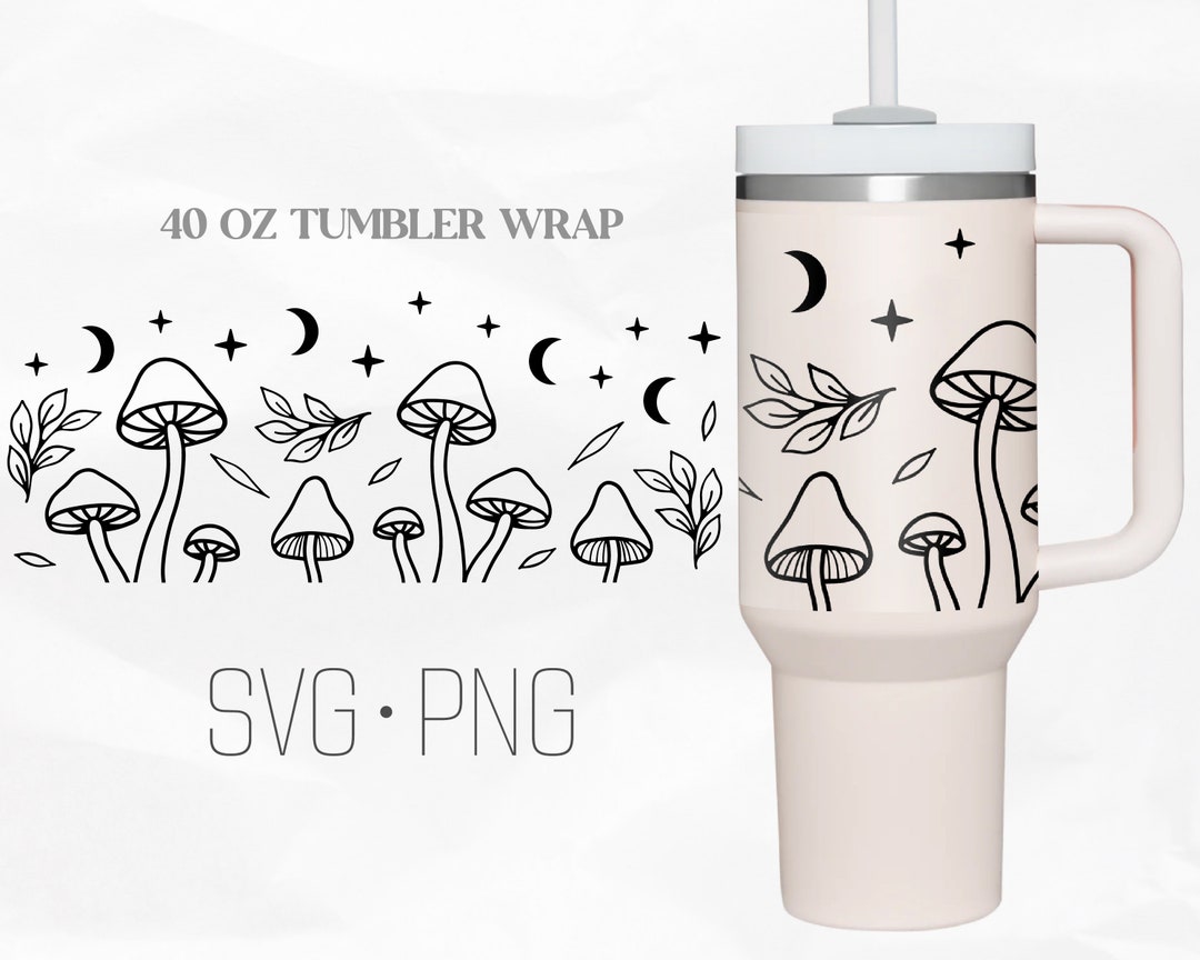 Magic Mushroom Tumbler Wrap Svg, Celestial Svg 40 Oz Quencher Stanley ...