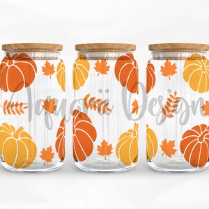 Pumpkin Can Glass Wrap SVG, Halloween Can Glass Svg, 16oz Libbey Wrap ...