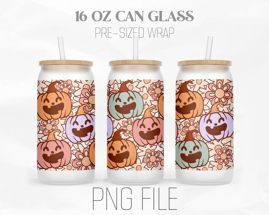 Retro Pumpkins Can Wrap Png, Flowers Png, Pumpkin Png, Halloween ...