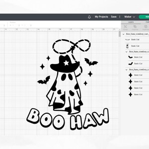Western Ghost Can Glass Wrap SVG, Boo Haw Cowboy Libbey Glass SVG ...