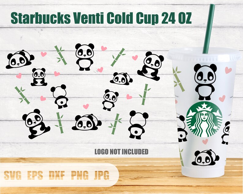 Panda Full Wrap Svg Panda Bamboo Svg Rolling Panda SVG 24oz - Etsy