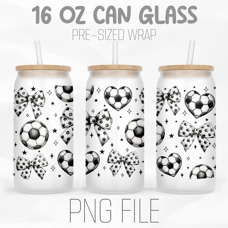 Glass Can Wraps Soccer - Etsy