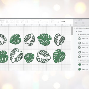 Monstera Can Glass Wrap SVG Floral Leaf Can Glass Svg16oz | Etsy