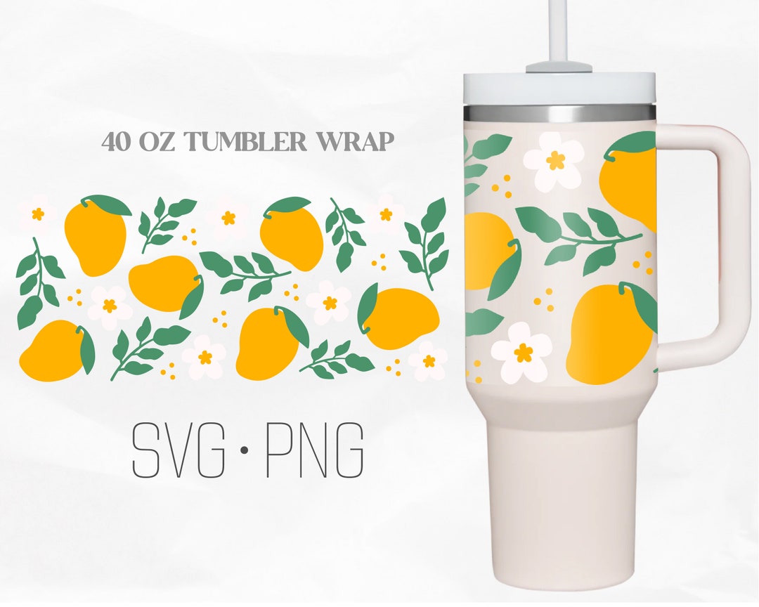 Mango Tumbler Wrap Svg, Summer Fruit Svg, 40 Oz Quencher Stanley Full ...