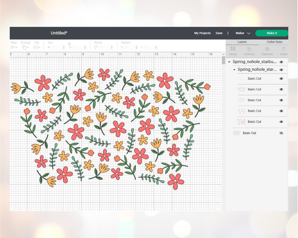 Spring Full Wrap Svg Flower Svg Floral Svg No Hole Venti - Etsy