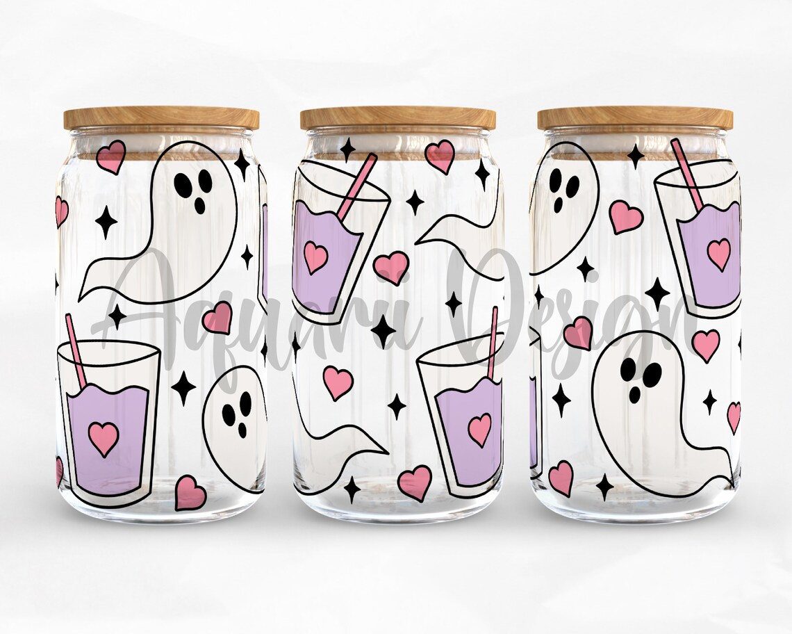 Funny Ghost Can Glass Wrap Svg, Halloween Coffee SVG, Spooky Ghost ...