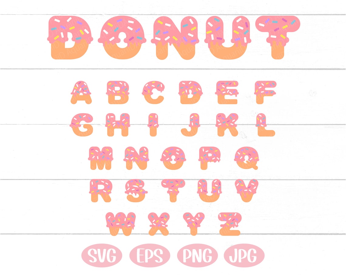 Donut Letters SVG Donut Alphabet Svg Donut Clip Art Cute - Etsy