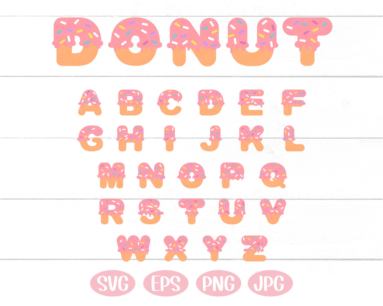Donut Letters SVG Donut Alphabet Svg Donut Clip Art Cute | Etsy