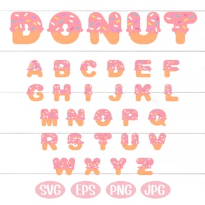 Donut Letters, SVG, Donut Alphabet Svg, Donut, Clip Art, Cute, Alphabet ...