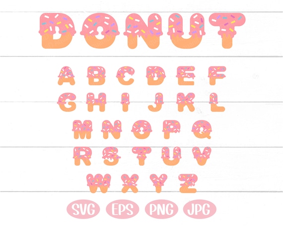 Donut Letters SVG Donut Alphabet Svg Donut Clip Art Cute | Etsy Canada