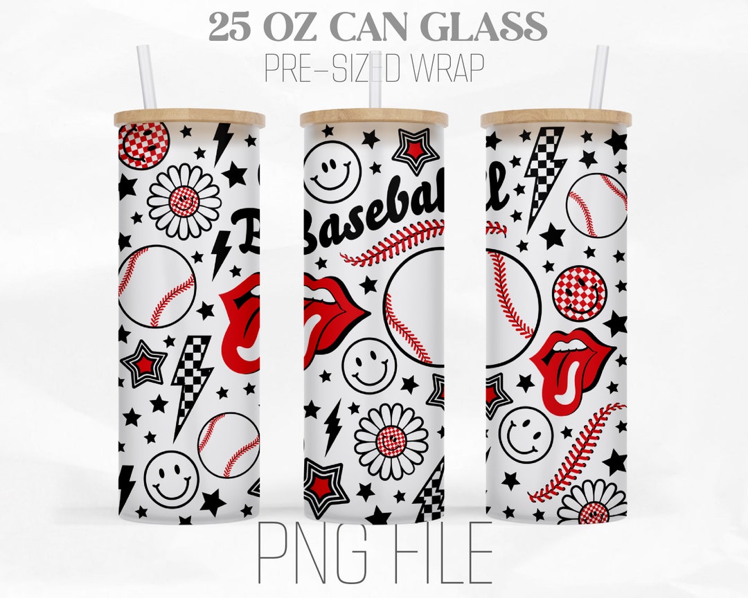 Baseball Can Wrap Png, Game Day Png, Sports Png, Trendy 25oz Libbey ...
