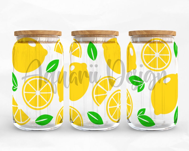 Lemon Can Glass Wrap Svg, Summer Fruit Svg, 16oz Libbey Wrap Svg, Svg ...