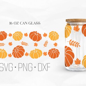 Pumpkin Can Glass Wrap SVG, Halloween Can Glass Svg, 16oz Libbey Wrap ...