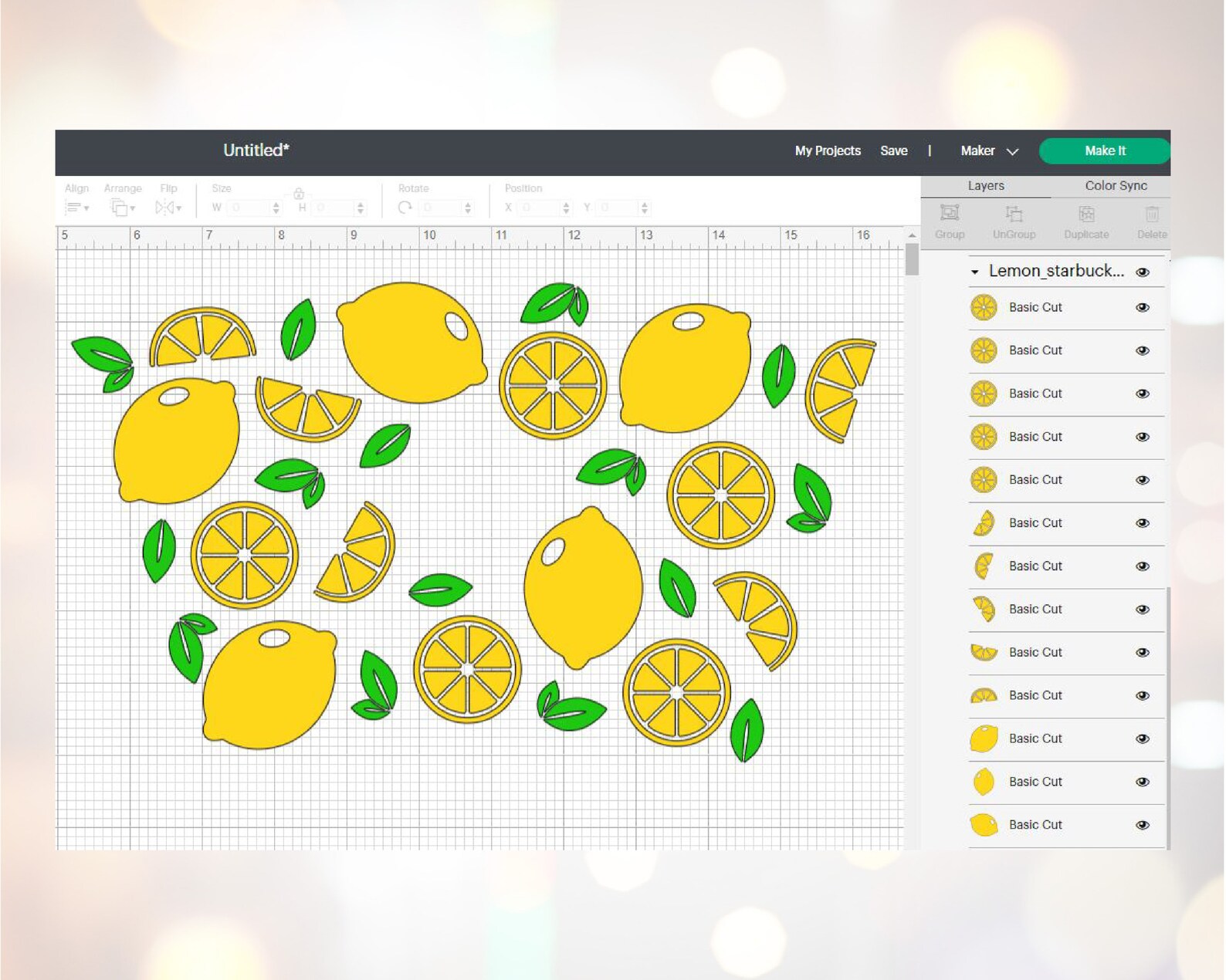 Lemon Full Wrap Svg Summer Fruit Svg Venti Cold Cup 24 Oz - Etsy