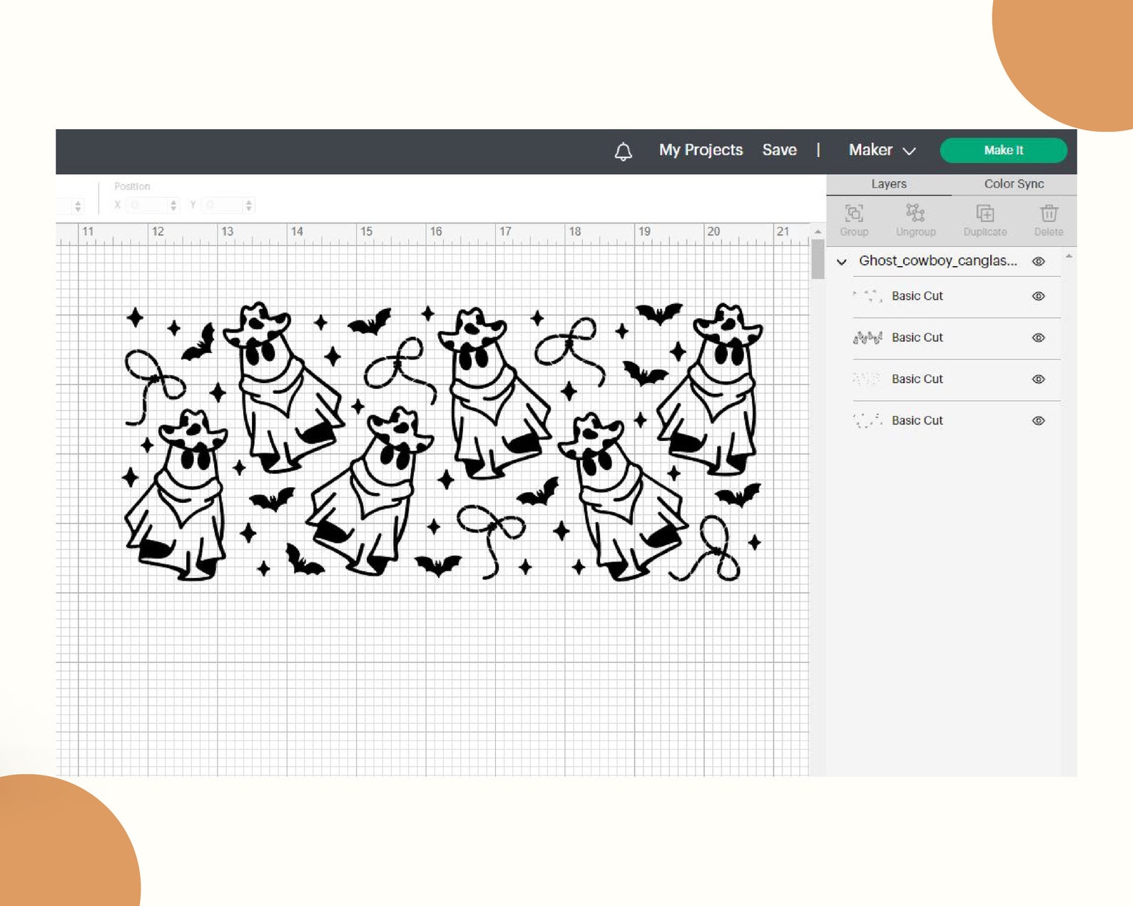 Western Ghost Can Glass Wrap SVG Cowboy Ghost Libbey Glass - Etsy