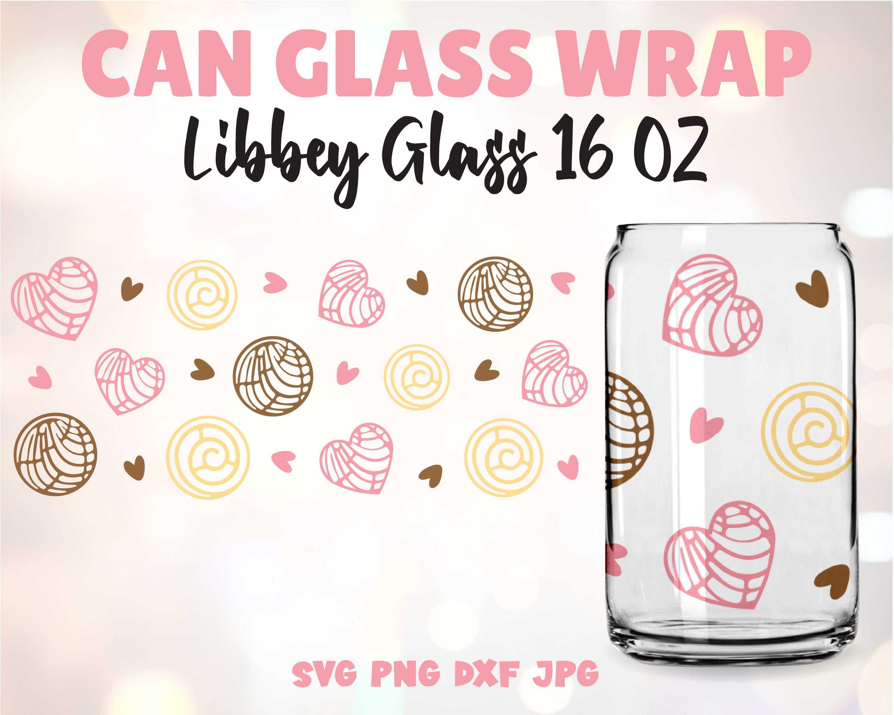 Cafecito Y Chisme Can Glass Wrap Svg Concha Pan Dulce Can Etsy Australia