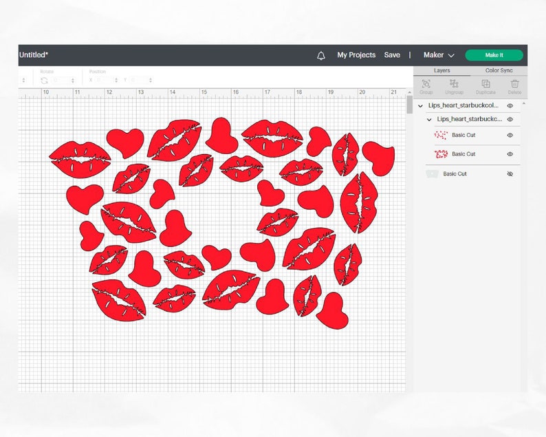 Besos Full Wrap Svg, Corazón SVG, Labios Svg, Venti Cold Cup 24 Oz, Svg ...