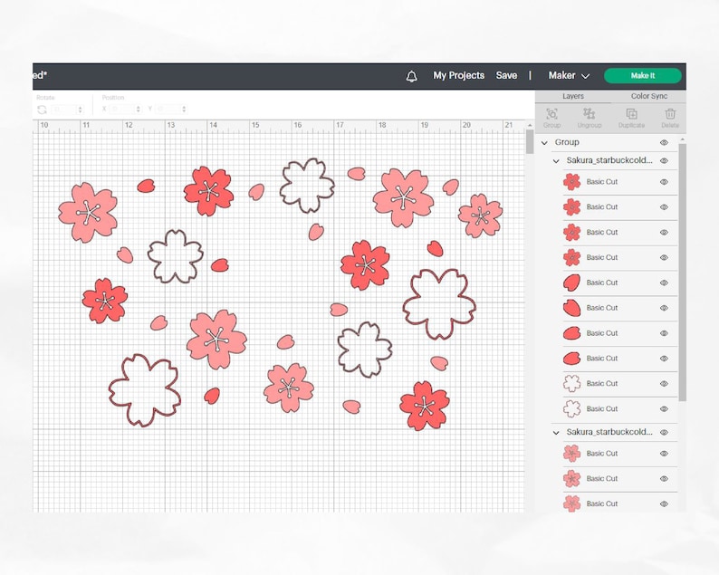 Sakura Full Wrap Svg Cherry Blossom Svg Spring Floral Svg - Etsy
