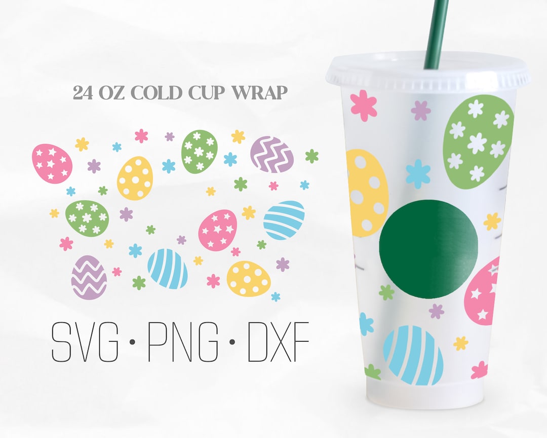 Happy Easter Full Wrap Cup Svg, Easter Eggs SVG, Easter SVG, Venti Cold ...