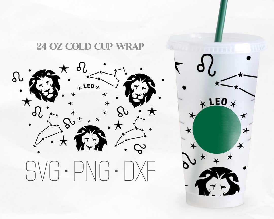 Leo Full Wrap Cup, Zodiac Svg, Horoscope Wrap Svg, Astrology SVG, Cold ...