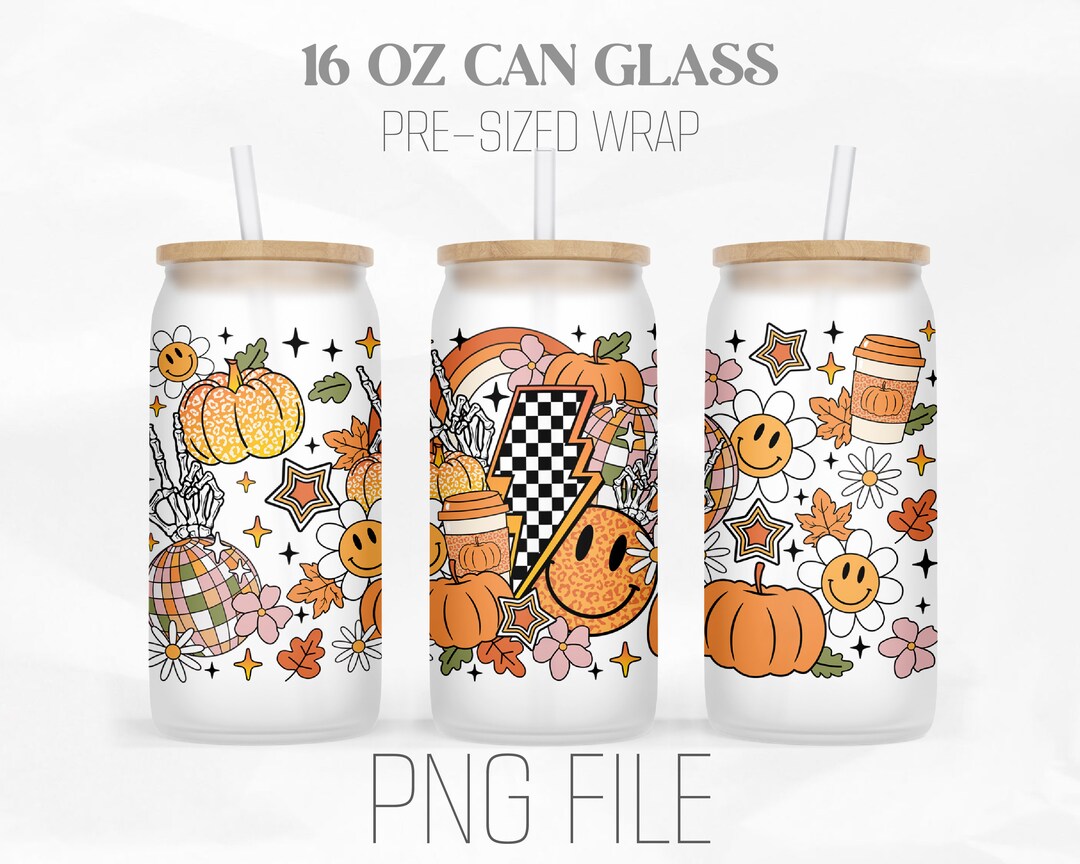 Retro Halloween Can Wrap Png, Fall Vibes Png, Pumpkin Png, Smile Face ...