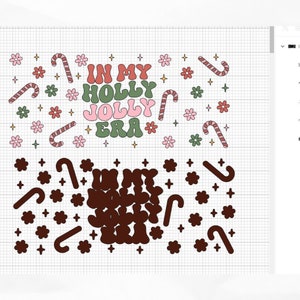 In My Holly Jolly Era Can Glass Wrap Svg, Retro Christmas SVG, Groovy ...
