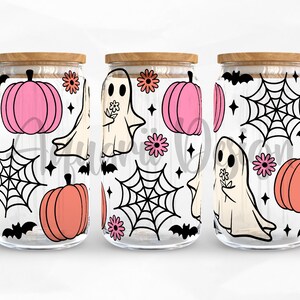 Spooky Season Can Glass Wrap Svg, Pumpkin Ghost Svg, Halloween Svg ...