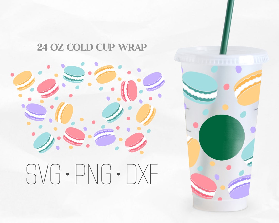 Macaroon Full Wrap Cup Svg ,macaroon Svg, Bakery Svg, Macaroon,venti ...