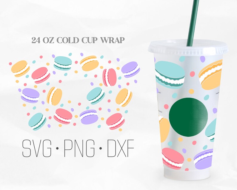 Macaroon Full Wrap Cup Svg macaroon Svg Bakery Svg - Etsy