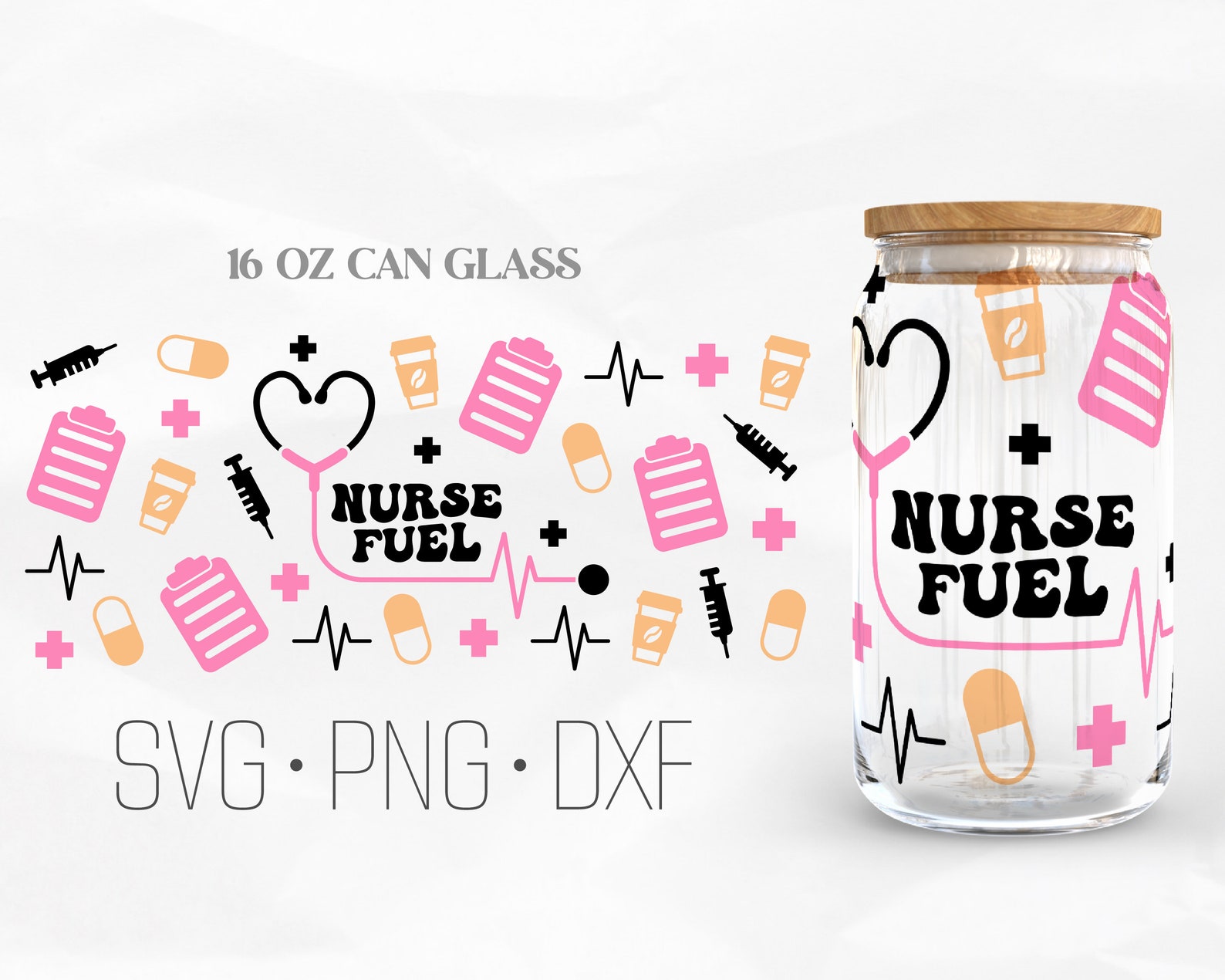 Nurse Fuel Glass Wrap Svg Nursing Student Svg Nurse Life Svg - Etsy