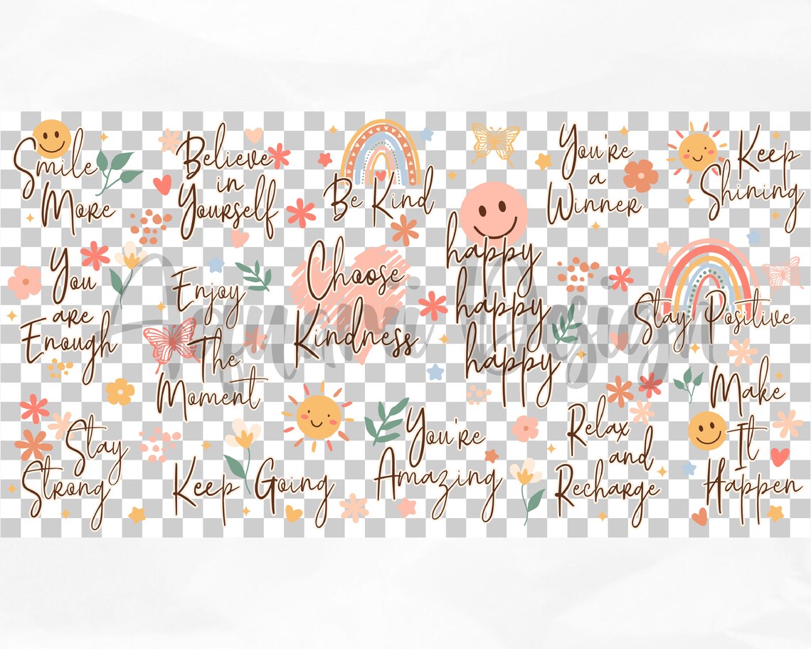 Boho Inspirational Can Wrap Png, Positive Quotes Png, Daily ...