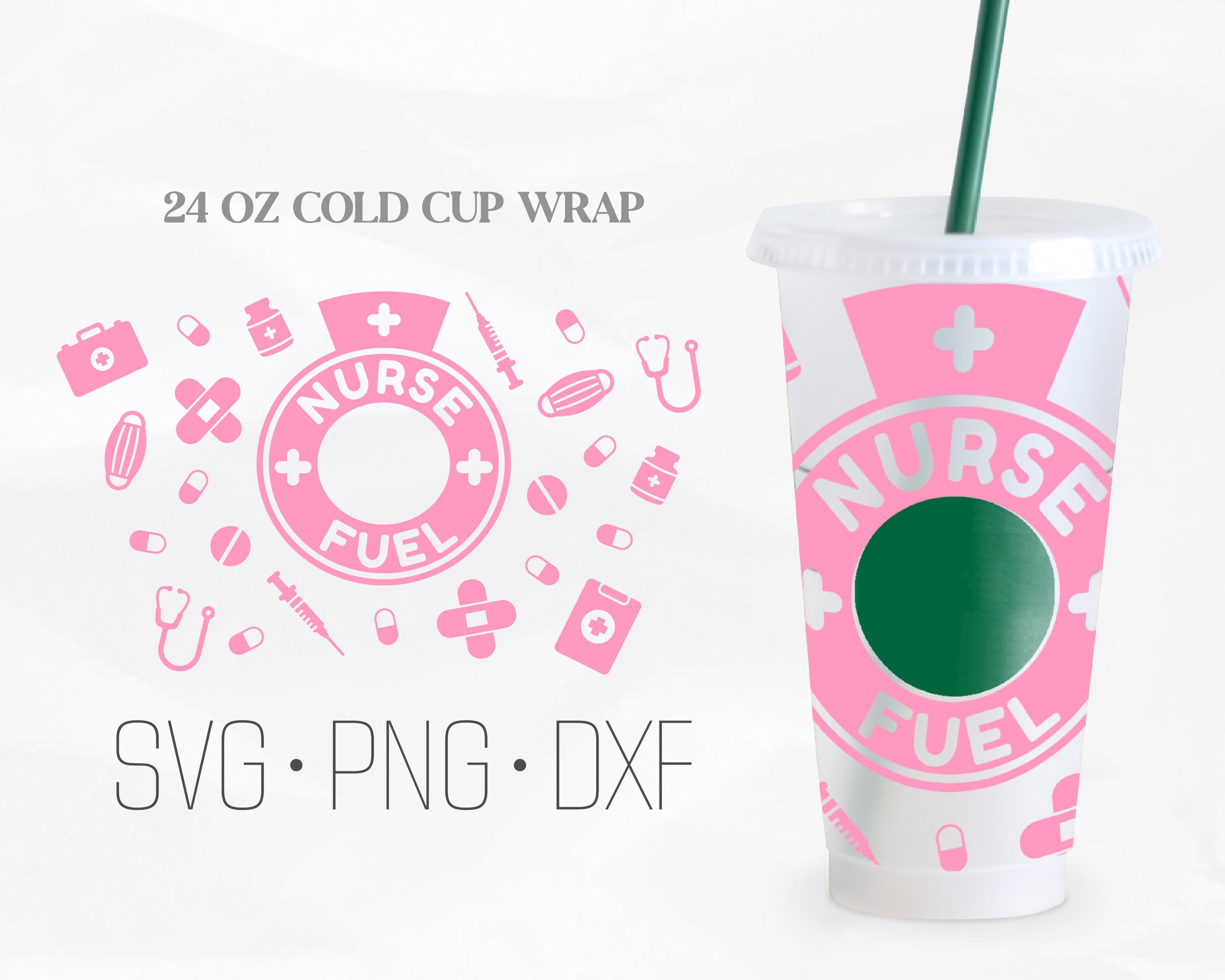 Nurse Fuel Full Wrap Svg Nurse Svg Medical Equipment Svg - Etsy